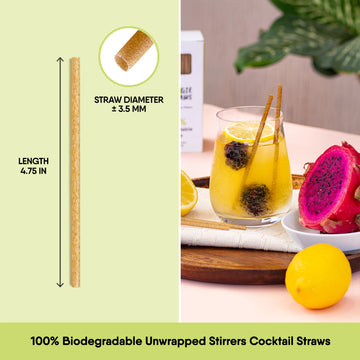 The Veggie Straws | 100% Biodegradable Straws-Gluten Free