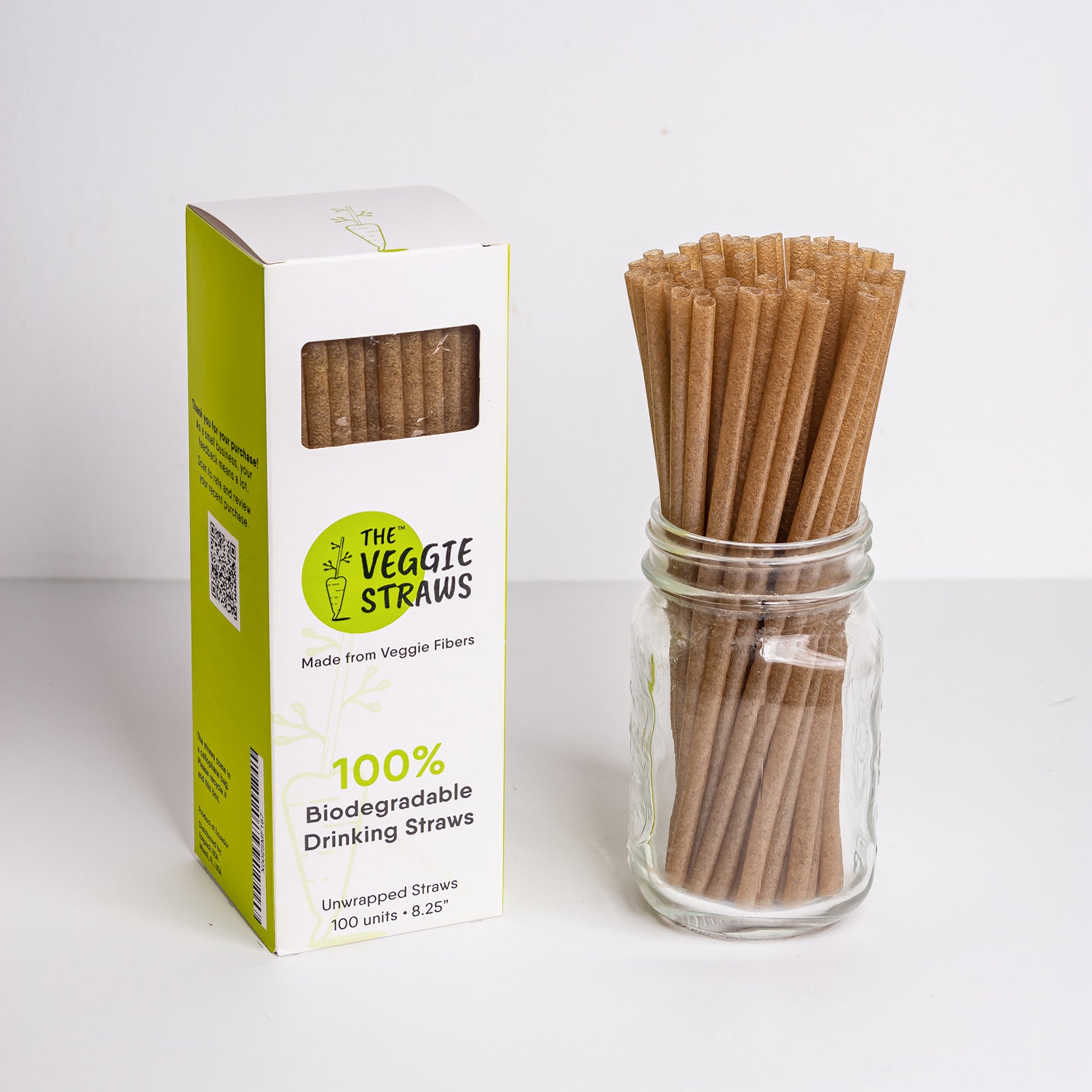 The Veggie Straws | 100% Biodegradable Straws-Gluten Free