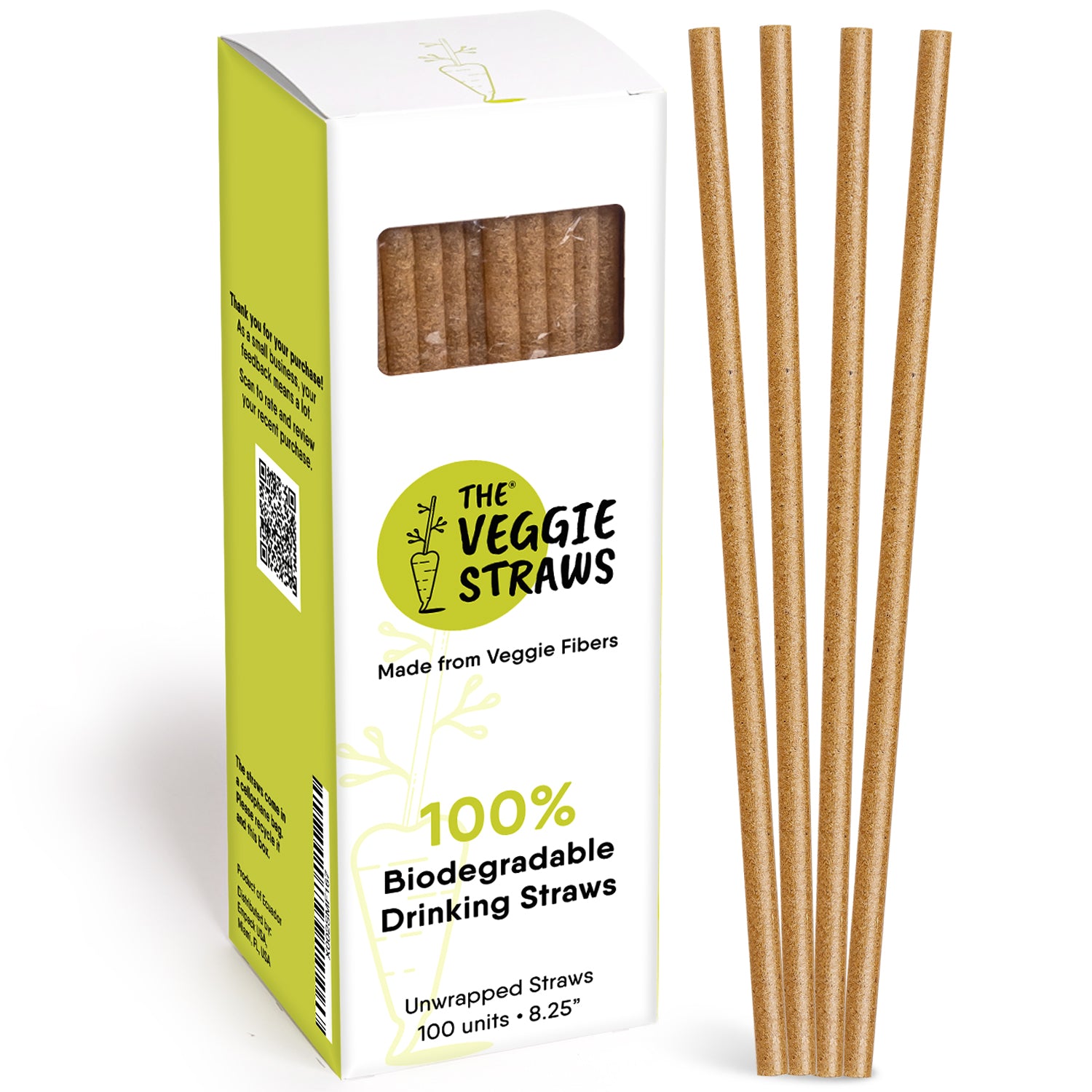 The Veggie Straws | 100% Biodegradable Straws-Gluten Free